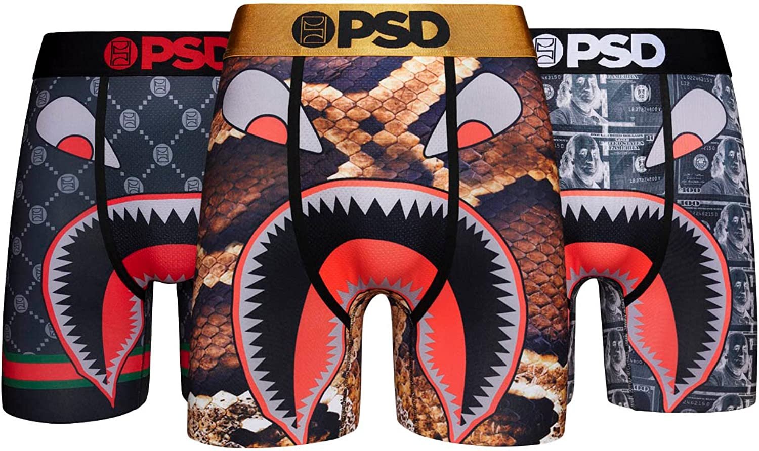 PSD Underwear Men's Warface Cash Rich Boxer Briefs 3-Pack PSD Men's Tr ...